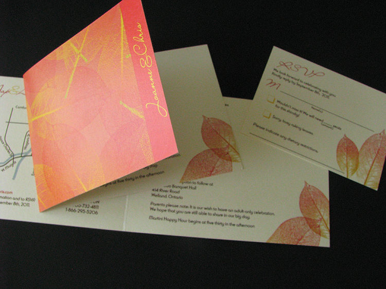 Simple Leaves Wedding Invitation by Daisy Designs