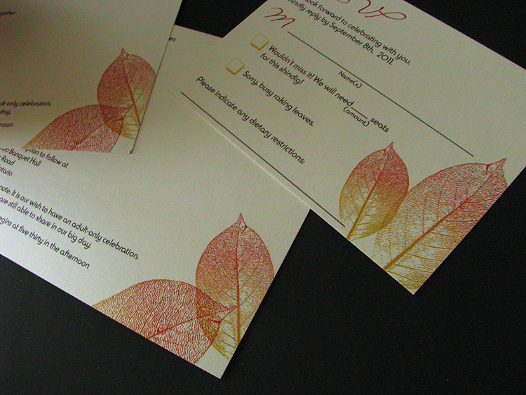 Simple Leaves Wedding Invitation by Daisy Designs