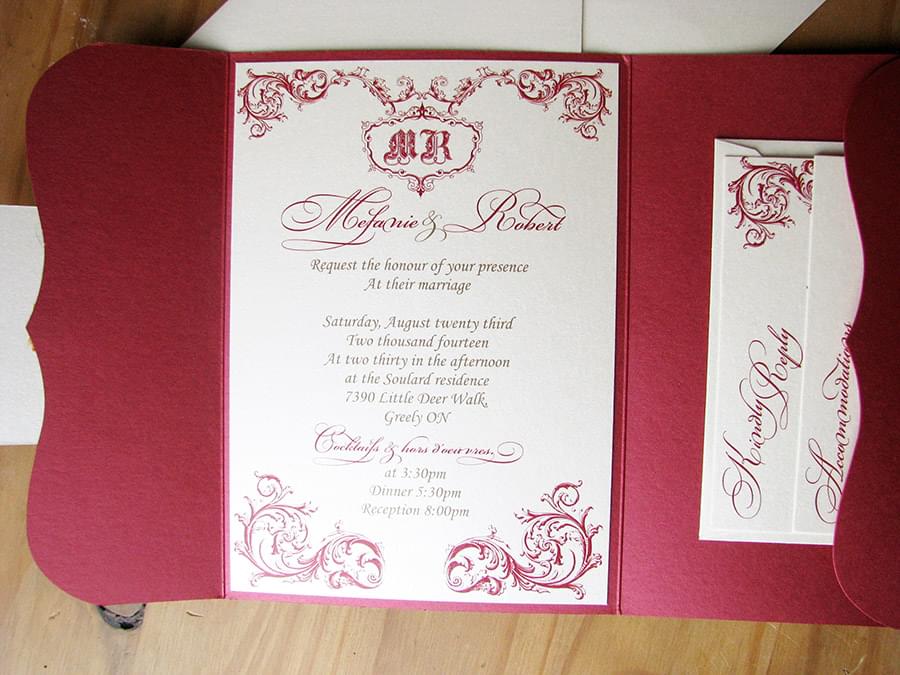Ruby Filigree Wedding Invitation by Daisy Designs
