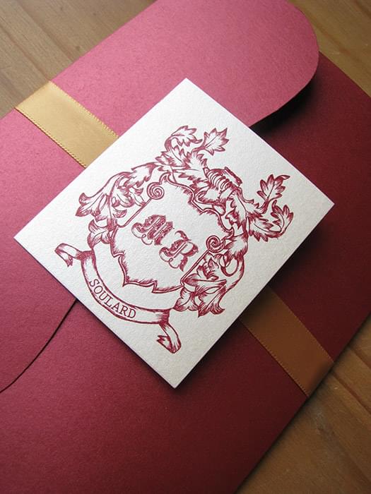 Ruby Filigree Wedding Invitation by Daisy Designs