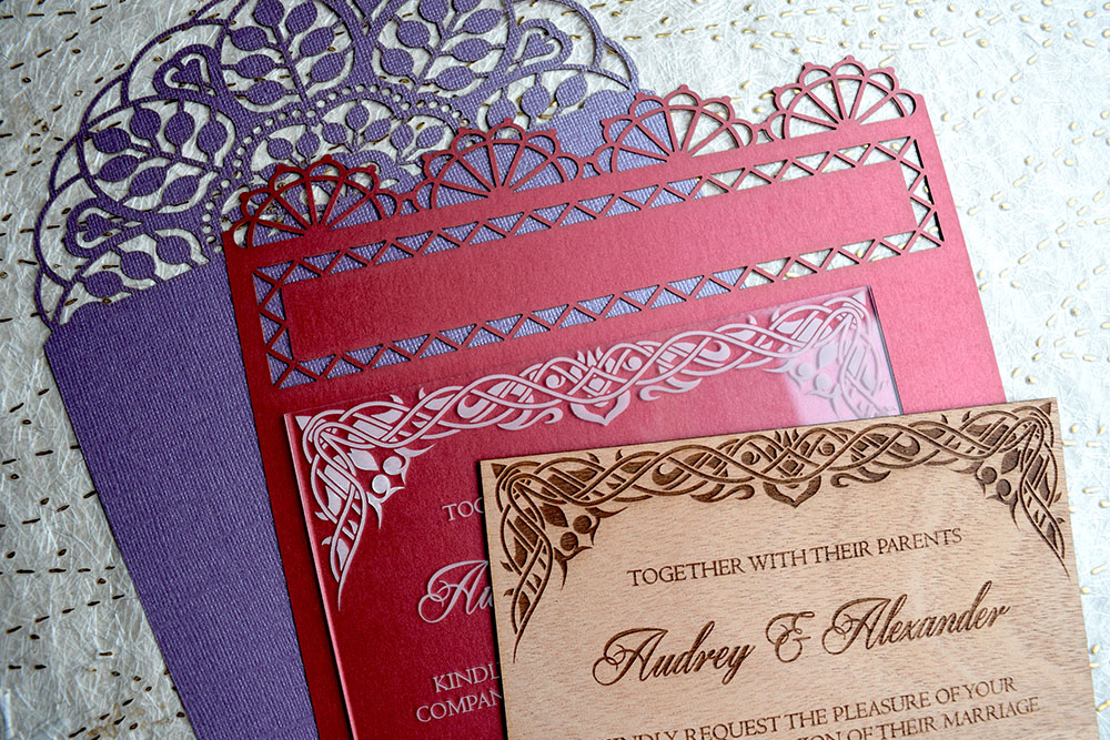 Elegant Laser Cut Wedding Invitations by Daisy Designs
