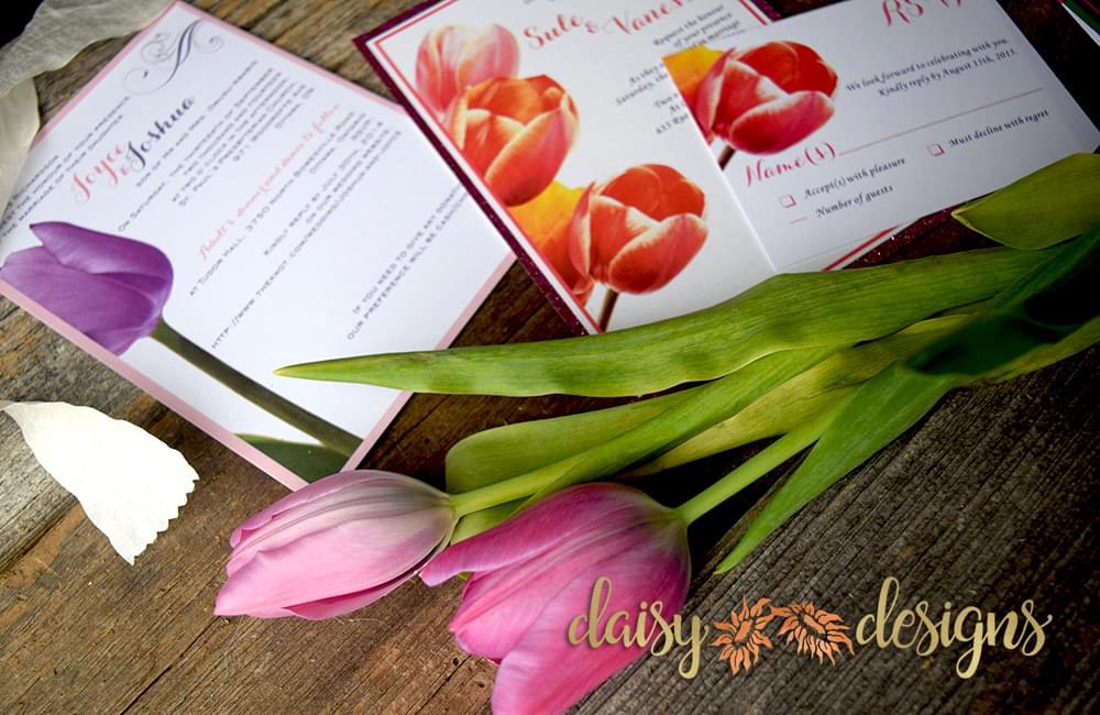 Tulips Wedding Invitations by Daisy Designs of Ottawa