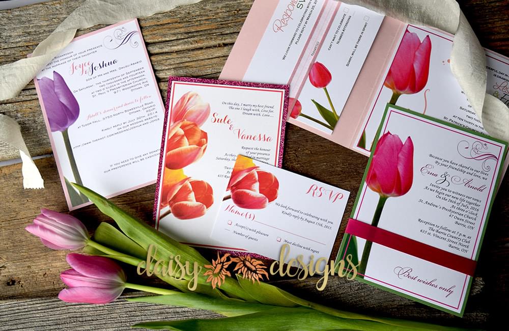 Tulips Wedding Invitations by Daisy Designs of Ottawa