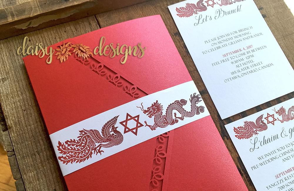 A Tale of Two Cultures Wedding Invitations by Daisy Designs