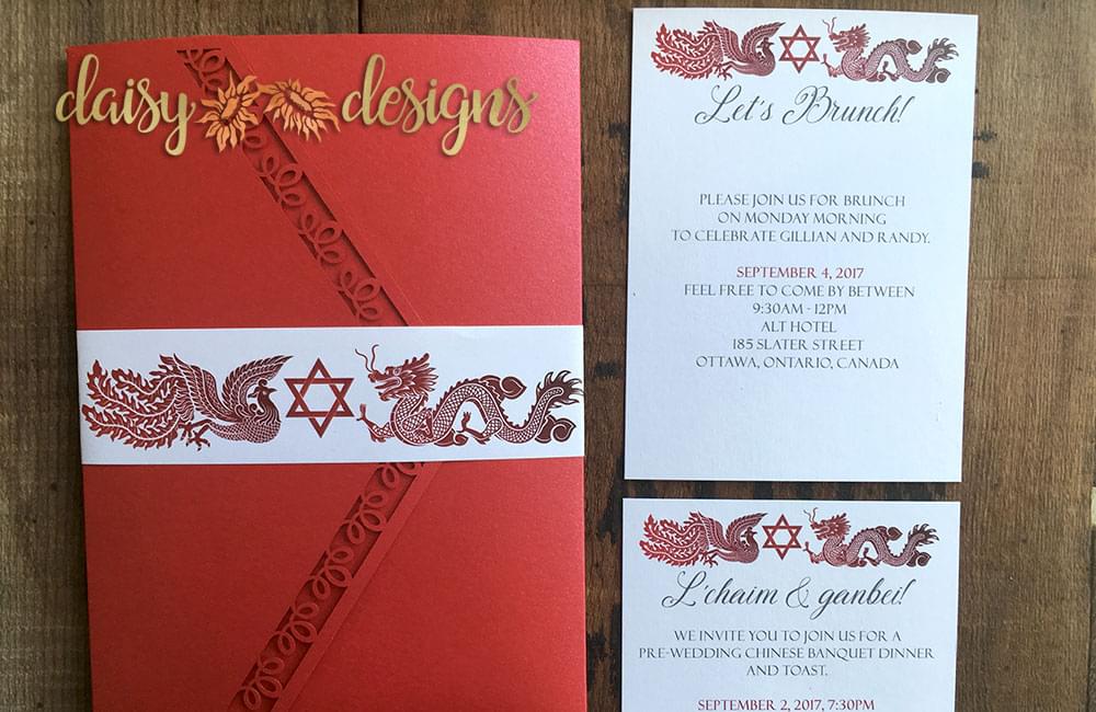 A Tale of Two Cultures Wedding Invitations by Daisy Designs