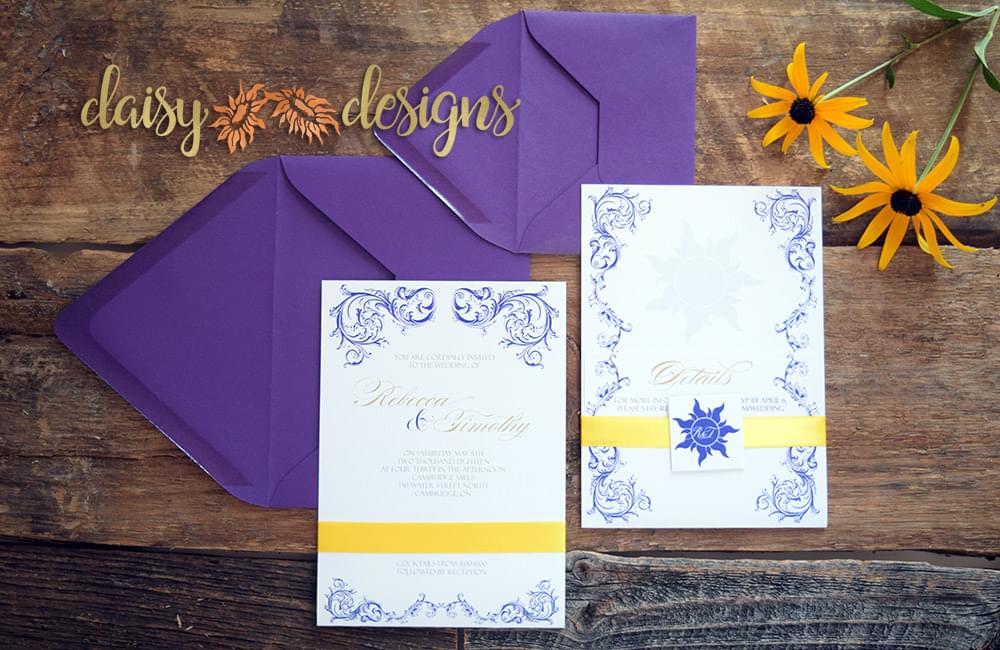 Rapunzel Wedding Invitations by Daisy Designs of Ottawa