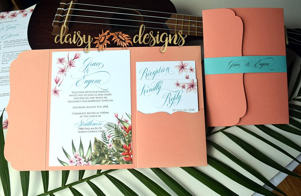 Caribbean Paradise Wedding Invitations by Daisy Designs