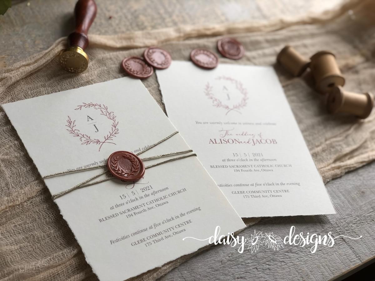 Victorian Simplicity Wedding Invitations by Daisy Designs of Ottawa