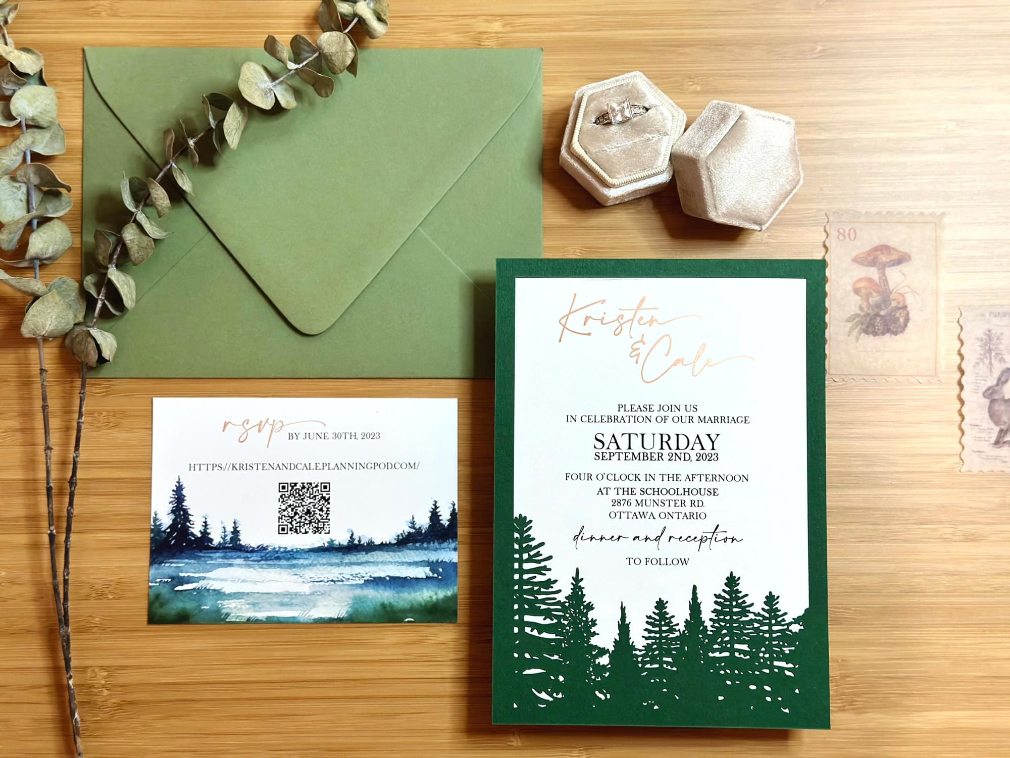 Enchanted Forest Wedding Invitation by Daisy Designs of Ottawa