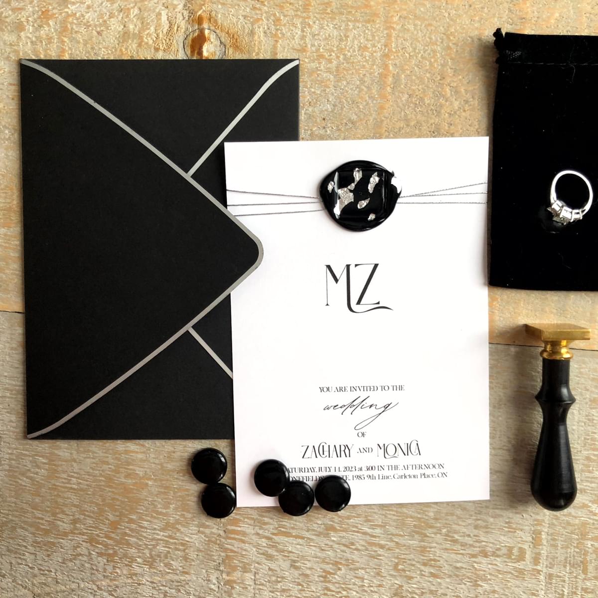 Modern Silver Wedding Invites by Daisy Designs of Ottawa