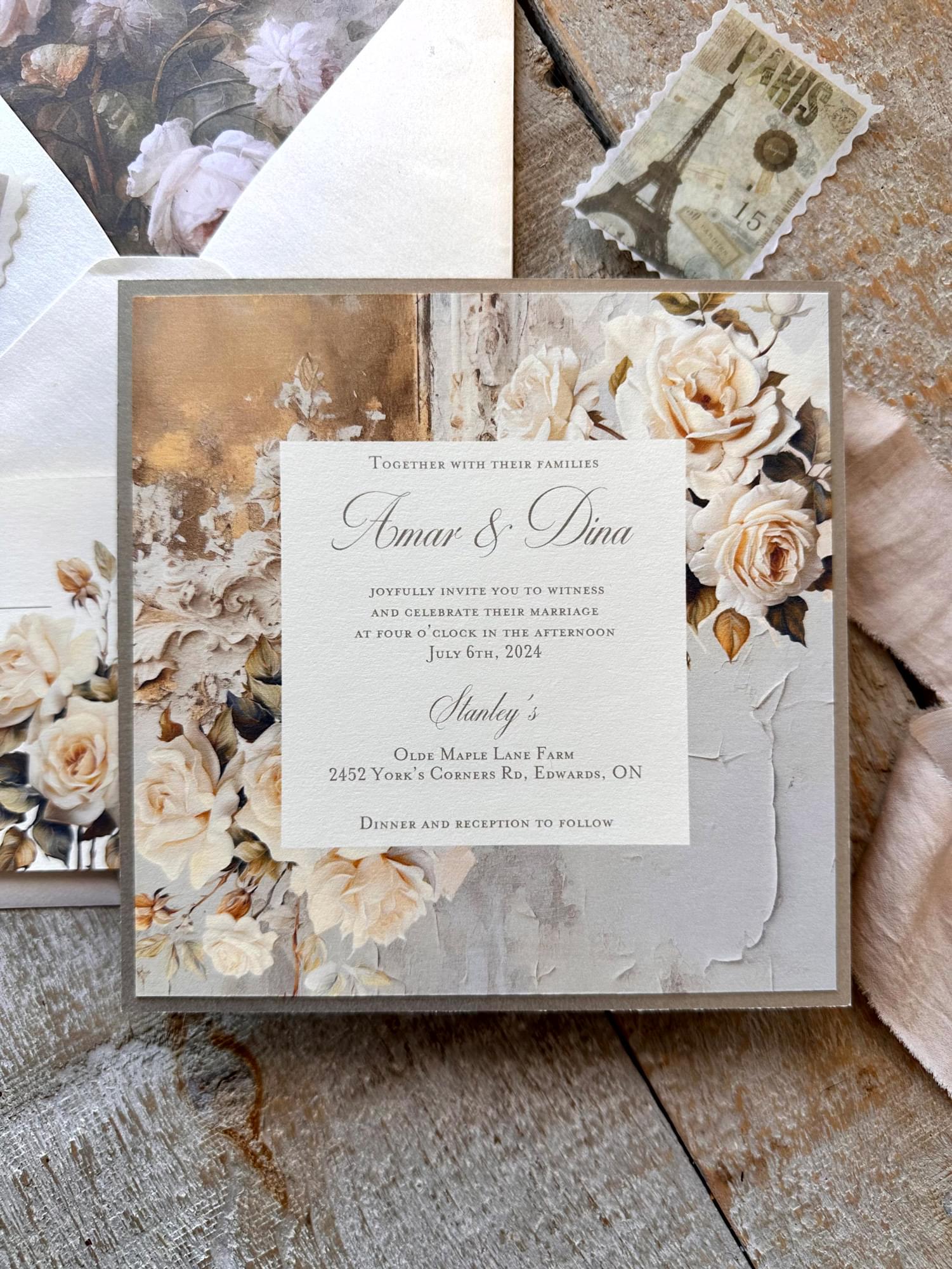 Renaissance Roses Wedding Invitations by Daisy Designs