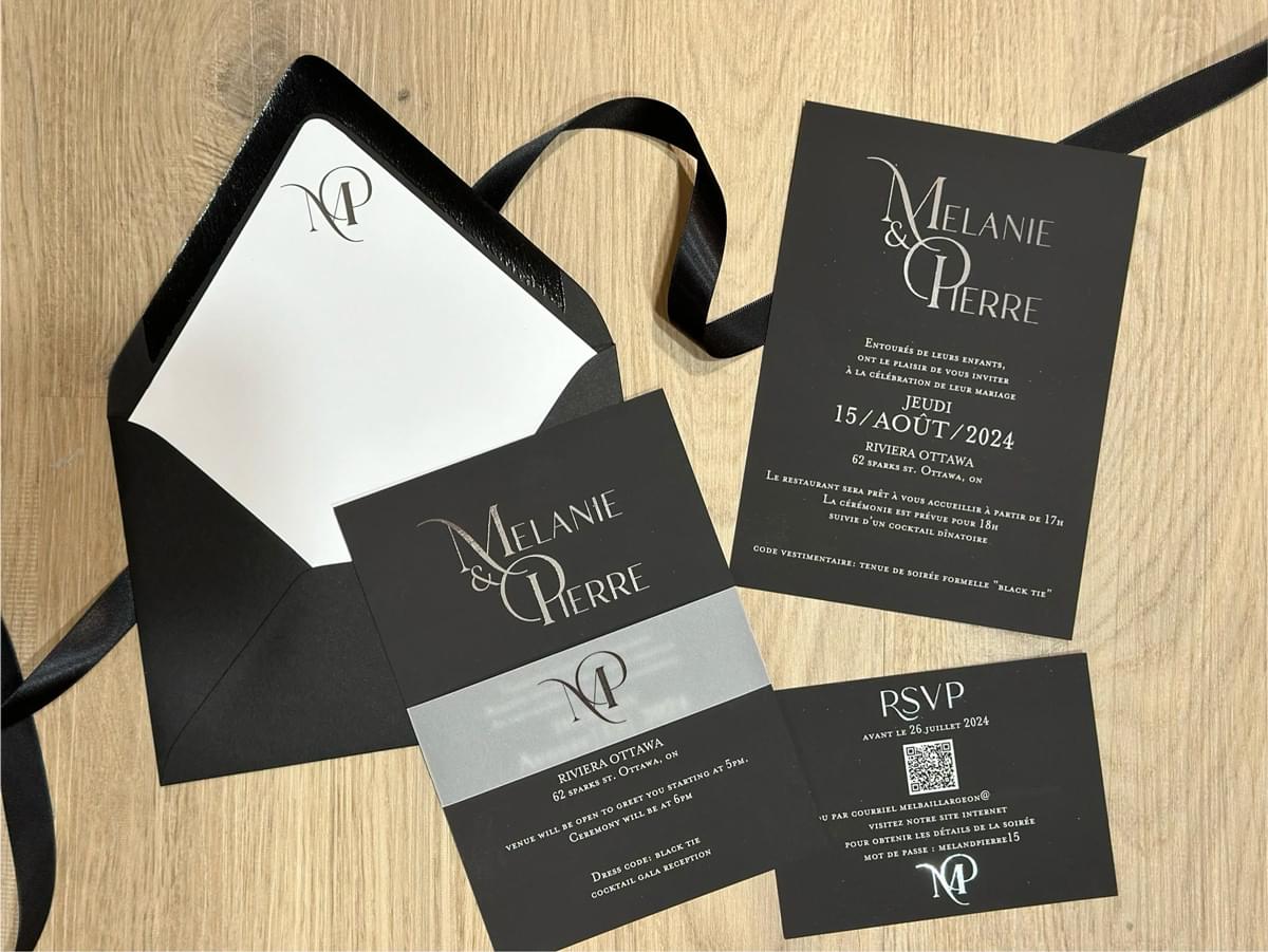 The Tuxedo Wedding Invitation by Daisy Designs of Ottawa